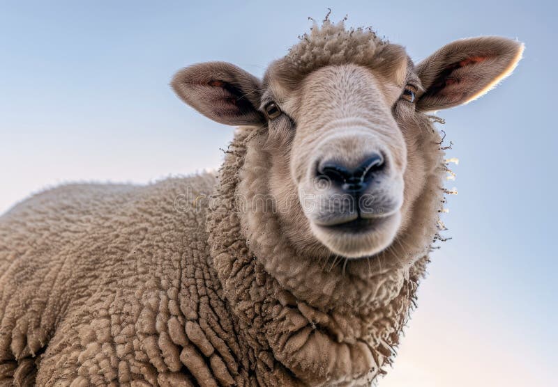 Curious Sheep Looking at Camera Stock Photo - Image of portrait ...