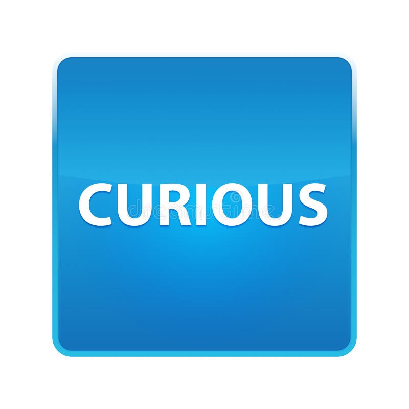Curious Shiny Blue Square Button Stock Illustration - Illustration of ...