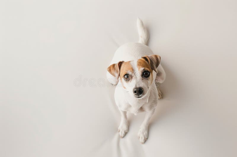 A Curious Small Dog Exploring a Minimalistic Space in Bright Natural ...