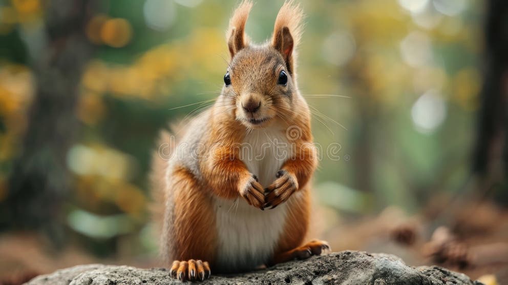 Curious Squirrel in Fall stock photo. Image of wildlife - 305815908