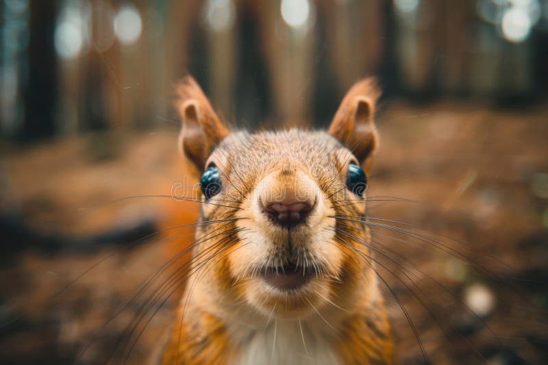 A Curious Squirrel Looks Directly into the Camera Stock Photo - Image ...