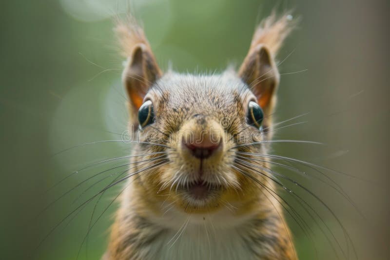 A Curious Squirrel Looks Directly into the Camera. Stock Photo - Image ...