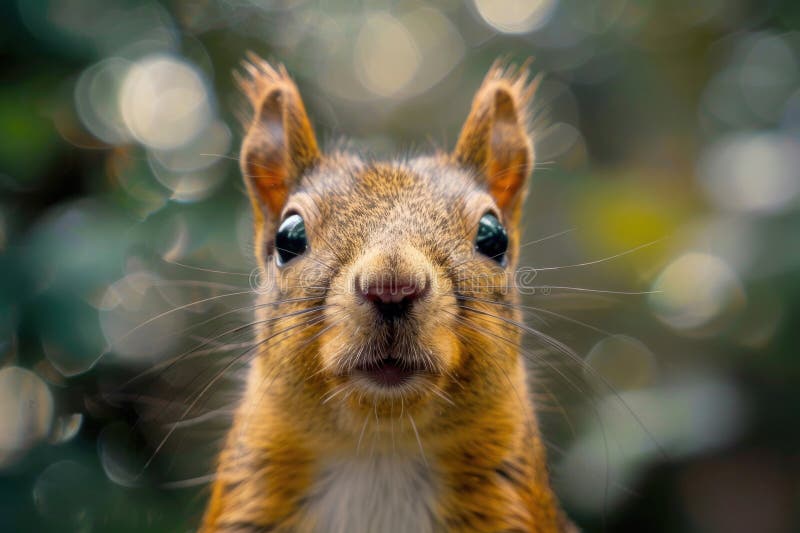 A Curious Squirrel Looks Directly into the Camera Stock Image - Image ...