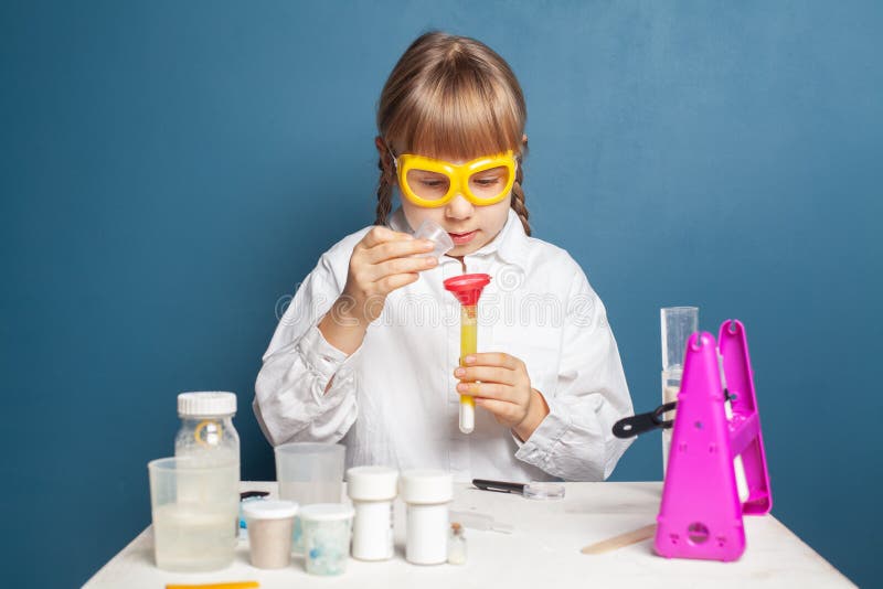 Curious Student Examining Liquid in Beaker Conducting Scientific ...