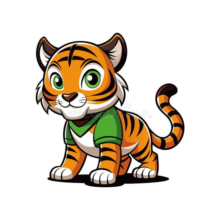 Curious Tiger Cub in Active Exploration Stock Vector - Illustration of ...