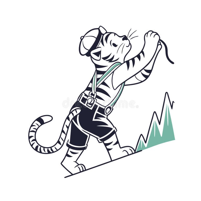 Curious Tiger Cub in Active Exploration Stock Illustration ...