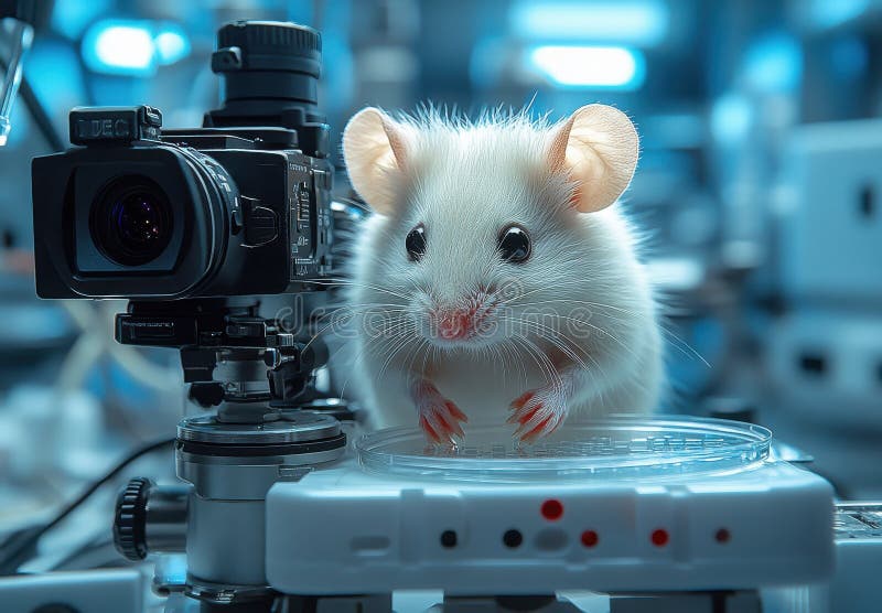Scientist Observing Mice in a Laboratory Research Environment Stock ...