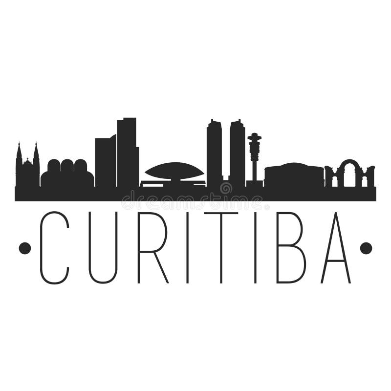 Curitiba Brazil. City Skyline. Silhouette City. Design Vector. Famous ...