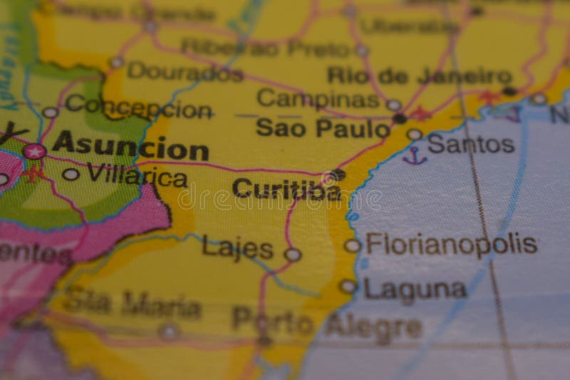 Curitiba on the World Map-Geo Political Map Stock Image - Image of ...