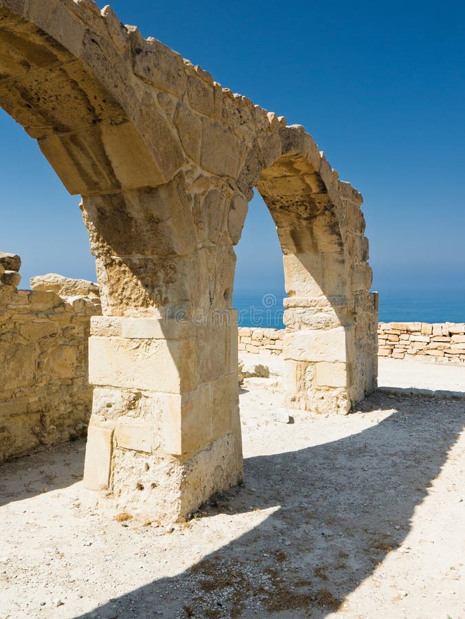 Ancient Arch At Kourion, Cyprus Stock Image - Image of blue, outdoors ...