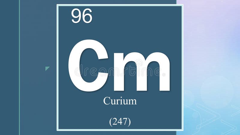 Curium Chemical Element Symbol on Blue Solid and Gradient Background ...