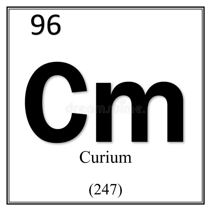 Curium Chemical Element Symbol on White Background Stock Illustration ...