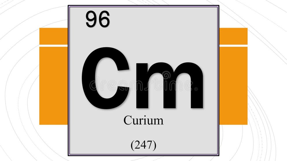 Curium Chemical Element Symbol on Square Orange Background Stock ...
