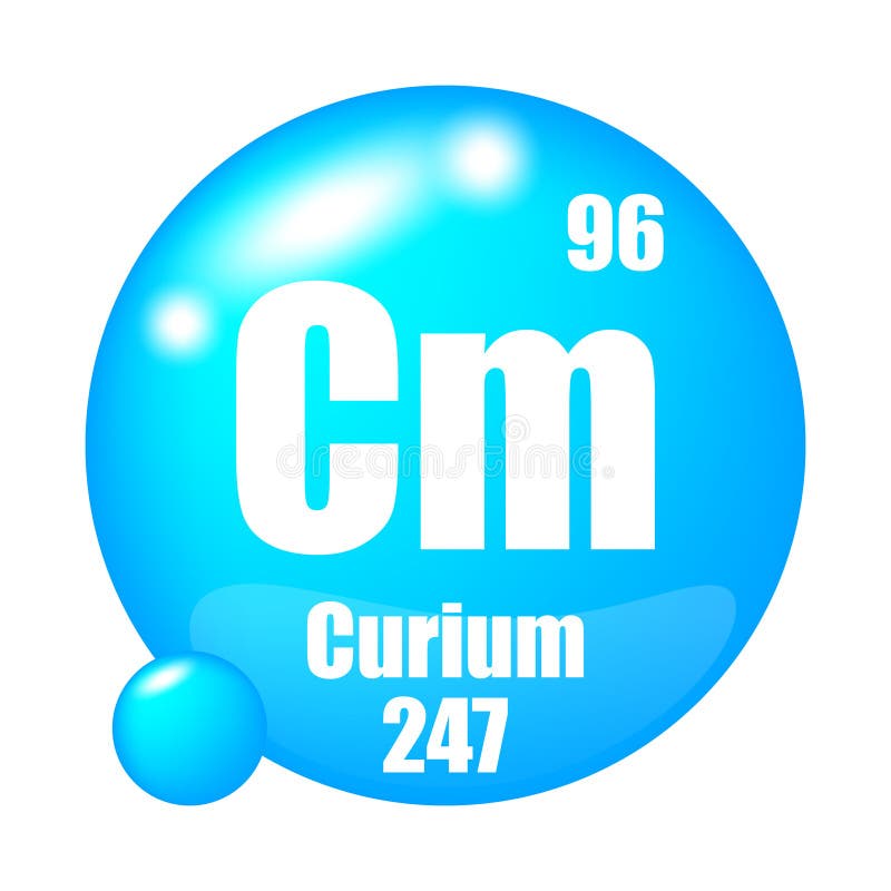 Curium Icon. Cm Chemical Element. Atomic Number 96. Mass 247. Blue ...
