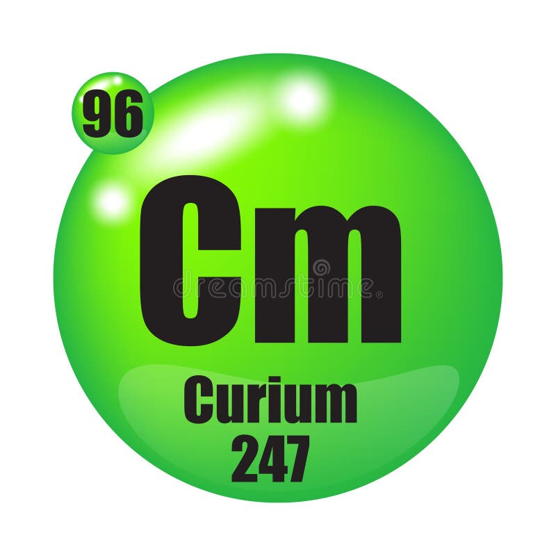 Curium Icon. Cm Chemical Element. Atomic Number 96. Mass 247. Green ...