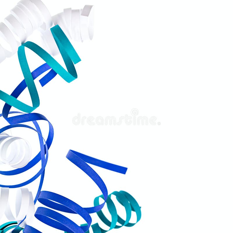Curl Blue Ribbon Isolated Abstract Background Stock Photo - Image of ...