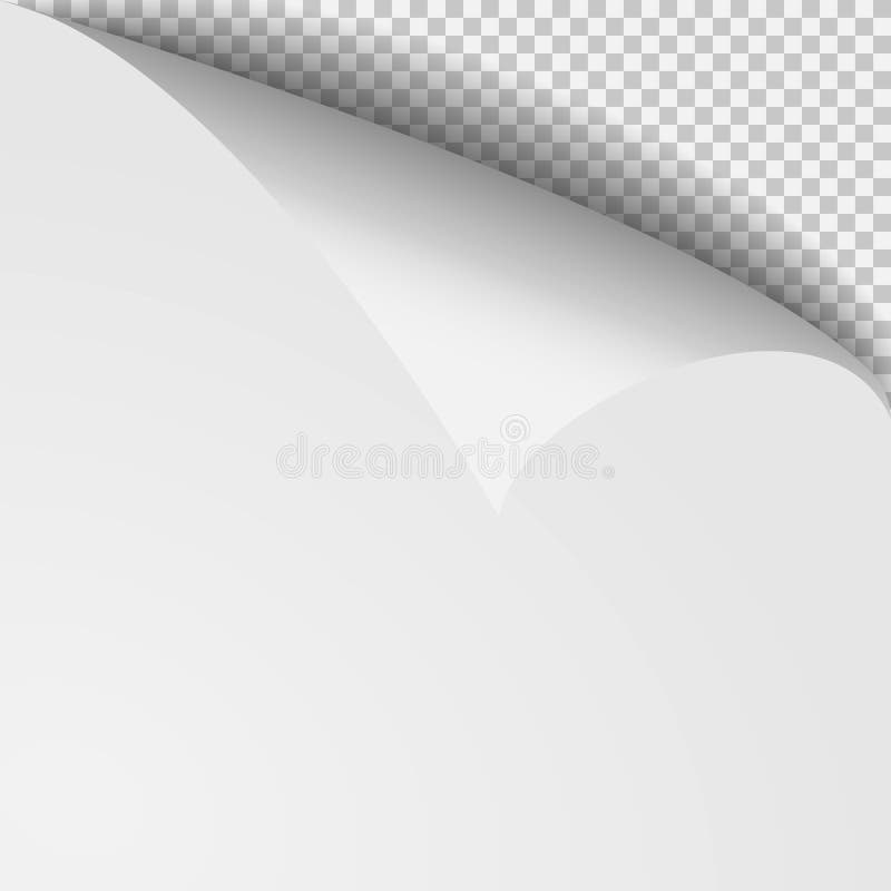 Curl Corner Paper Template. Transparent Grid Stock Vector ...