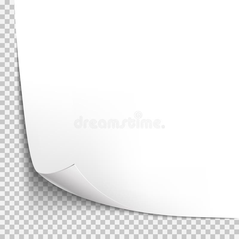 Curl Corner Paper Template. Transparent Grid Stock Vector ...