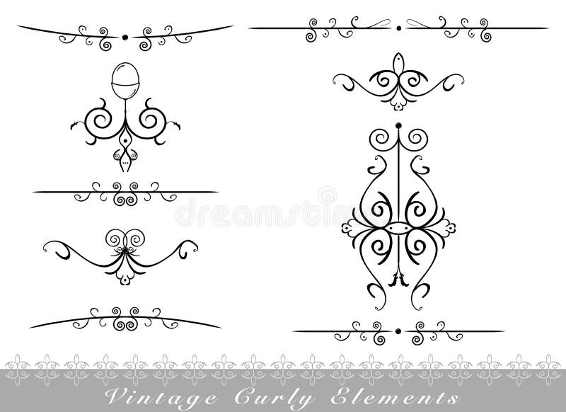 Curl elements stock vector. Illustration of beautiful - 23532555