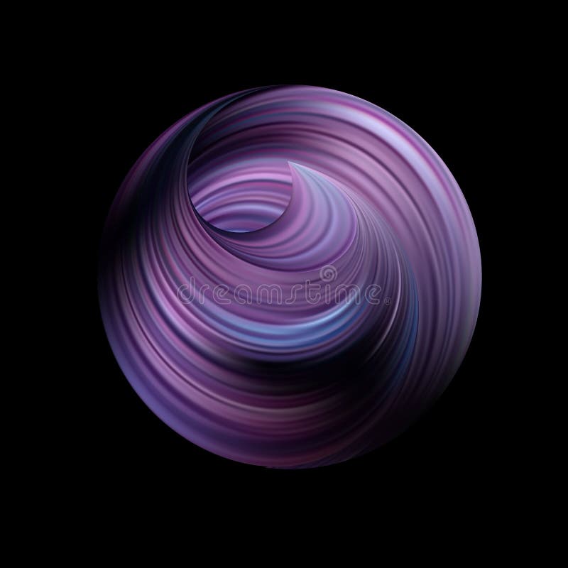 Curl Inside the Circle. Loop Swirl Going into Perspective. Abstract ...