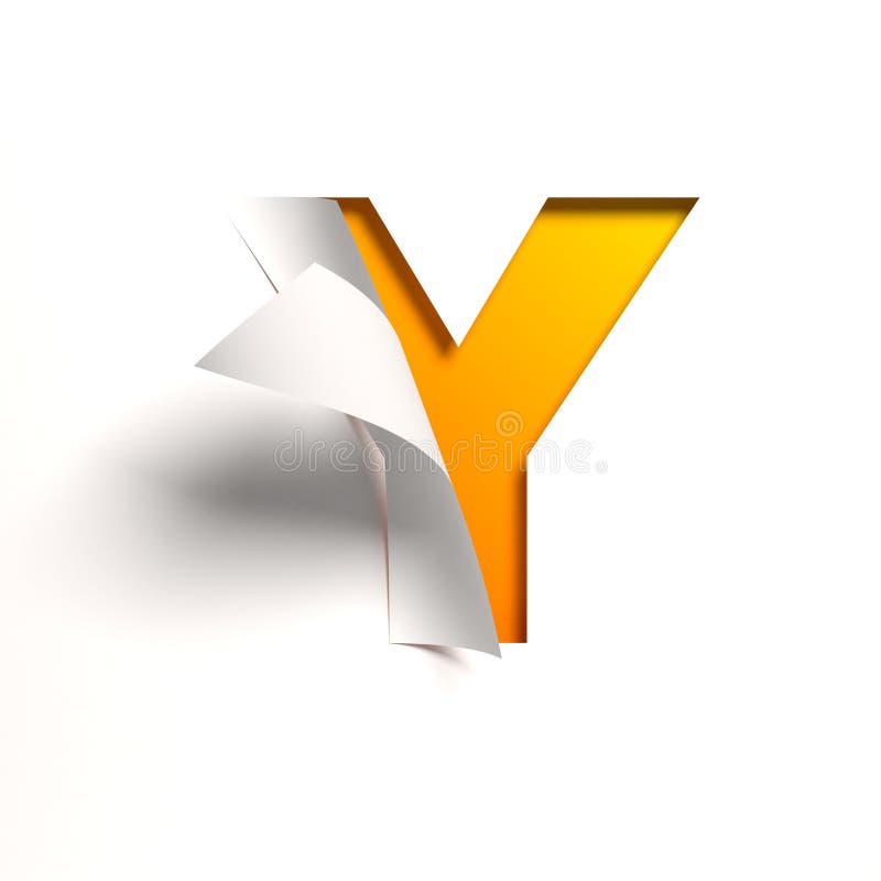 Curl paper font letter Y stock illustration. Illustration of design ...