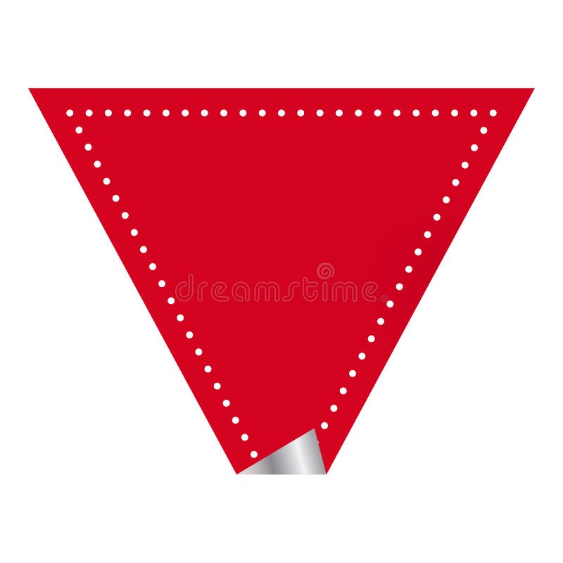 Curl Triangle Shape Label in Red Stock Illustration - Illustration of ...