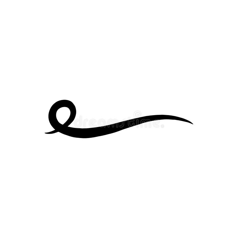 Curl Underline Handwritten Pen Stroke, Vector Illustration Isolated on ...