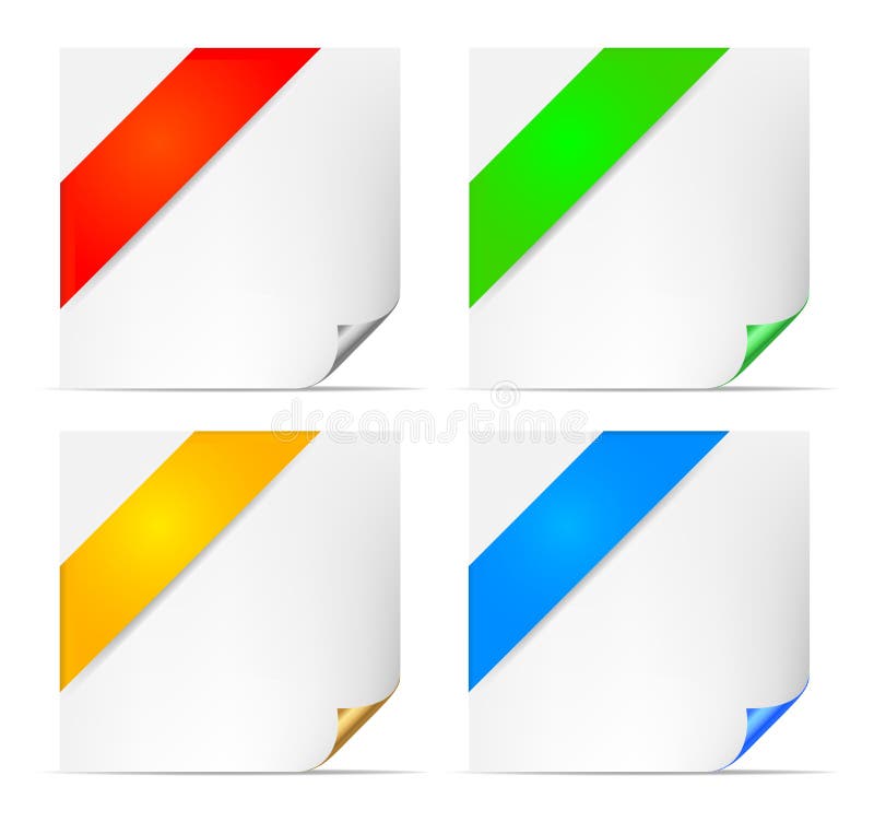 Page Ribbon With Glossy Button Stock Vector - Illustration of ...