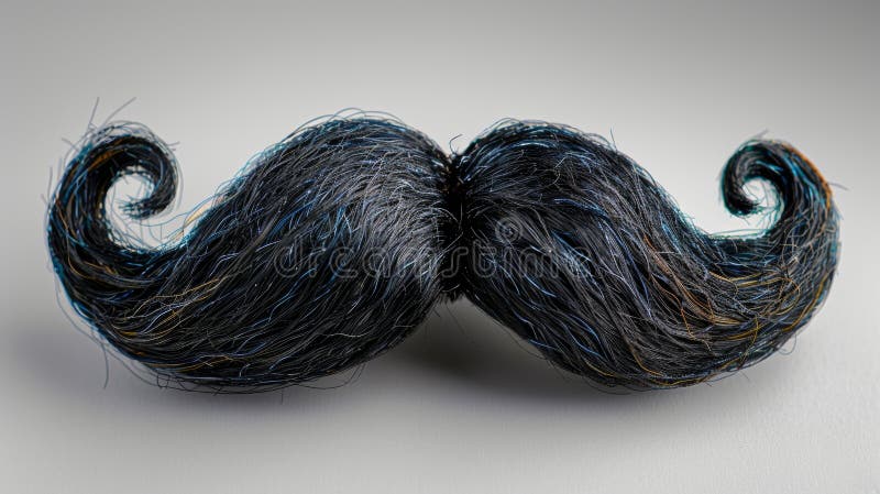 Curled Black Mustache on White Background, Hair Styling Concept Stock ...