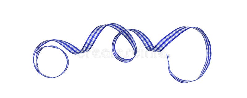 Curled Blue Checkered Ribbon Stock Photo - Image of border, isolated ...