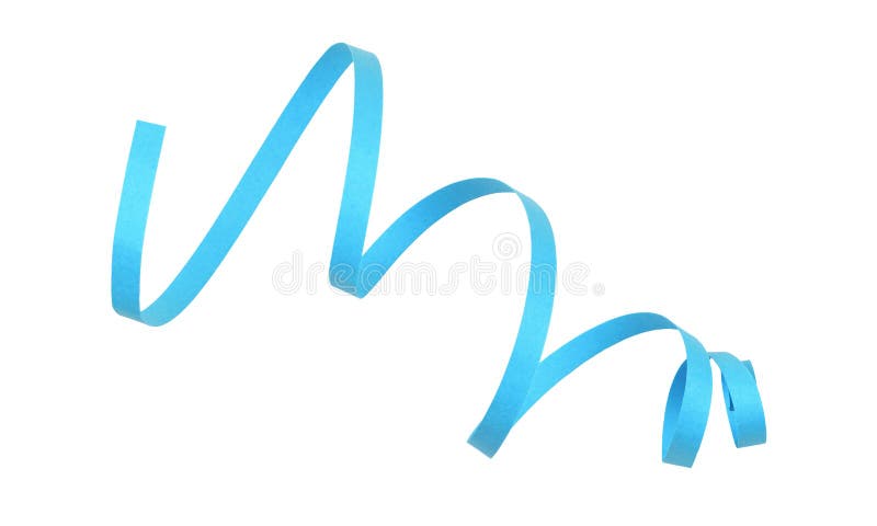 Curled blue paper ribbon stock image. Image of spiral - 196752243