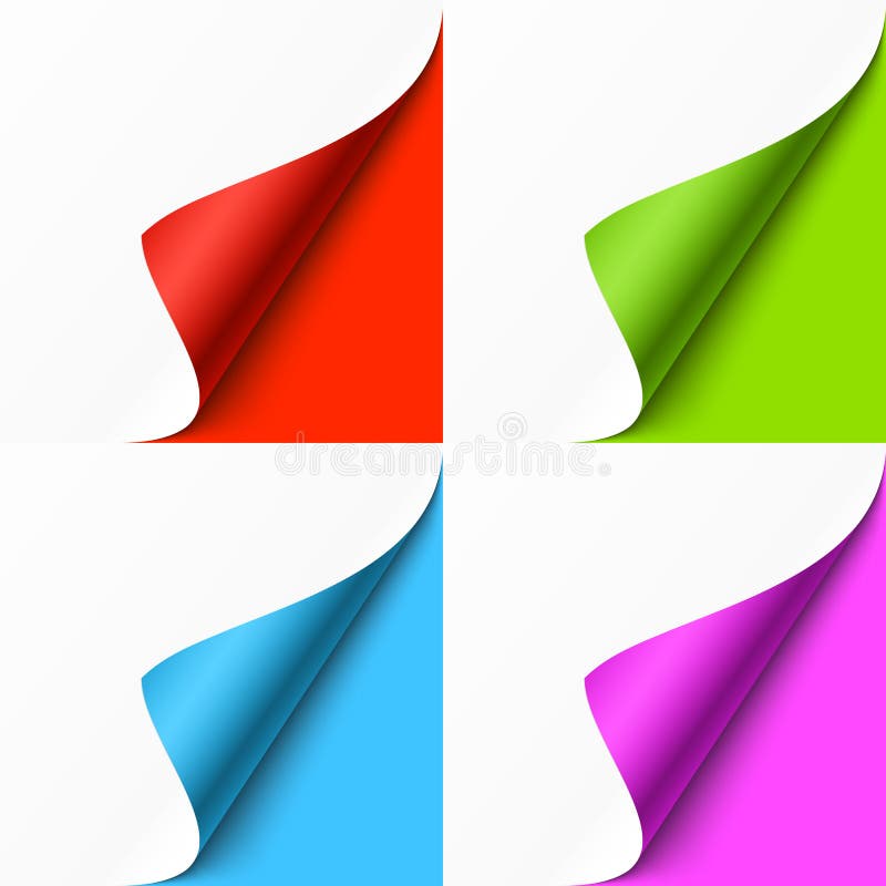 Curled colored corners stock vector. Illustration of message - 82743117