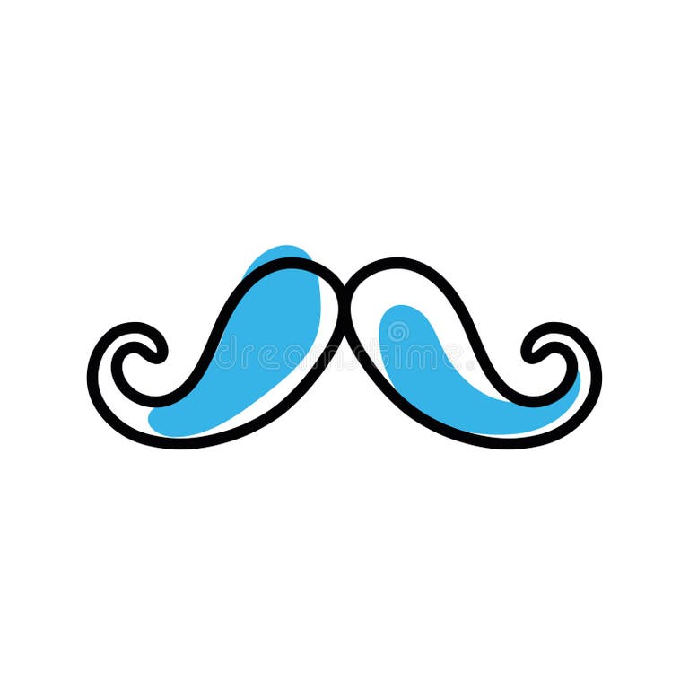 Curled Colored Mustache. Vector Stock Vector - Illustration of style ...