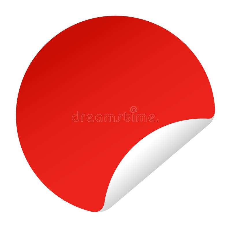 Red Round Label with Peeled Edge. Badge Template Stock Vector ...