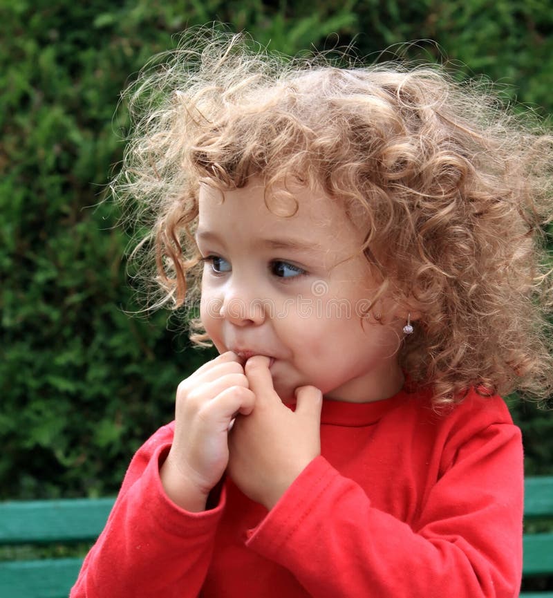 Curled girl whistling stock image. Image of funny, smiling - 31003427