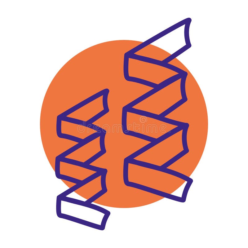 Curled Hanging Party Streamers. Vector Stock Vector - Illustration of ...