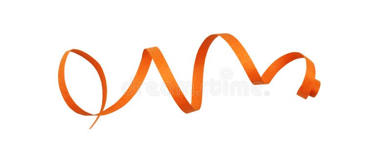 Curled orange paper ribbon stock photo. Image of curl - 188666586