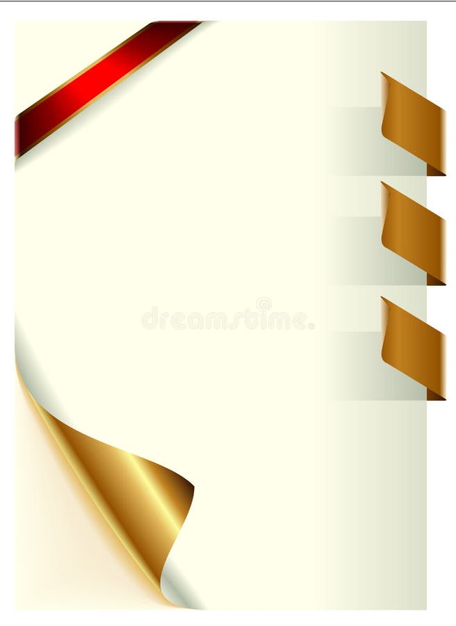 Curled page and ribbons stock illustration. Illustration of curled ...
