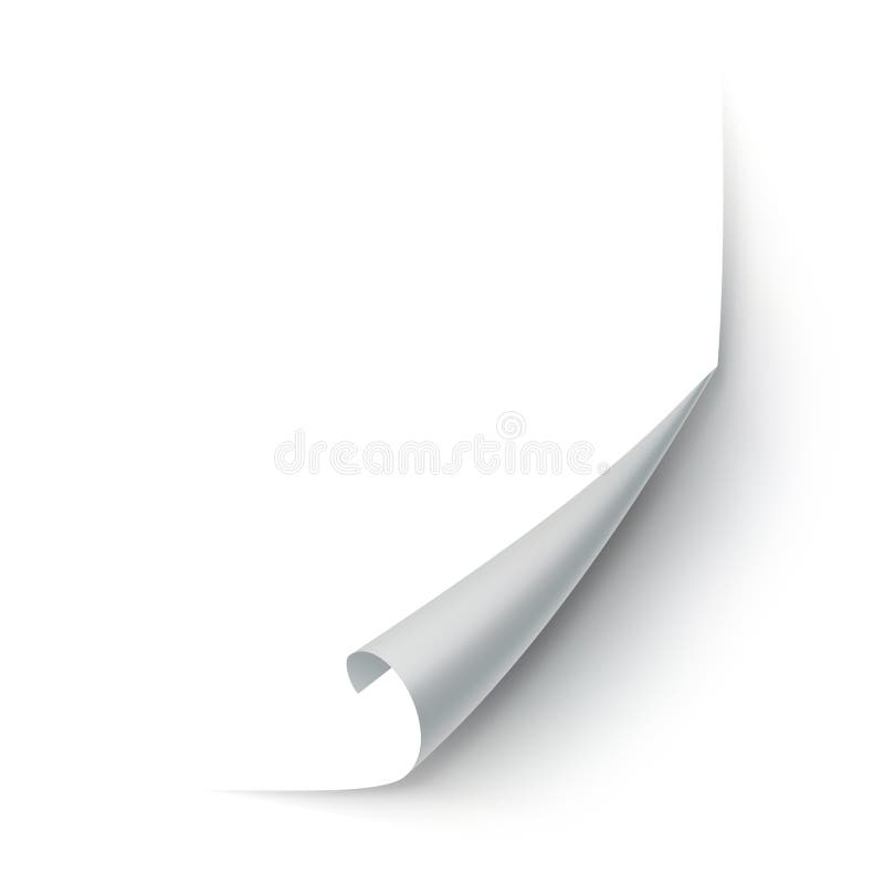 Curled Paper Corner. Curve Page Corner, Page Edge Curl and Bent Paper ...