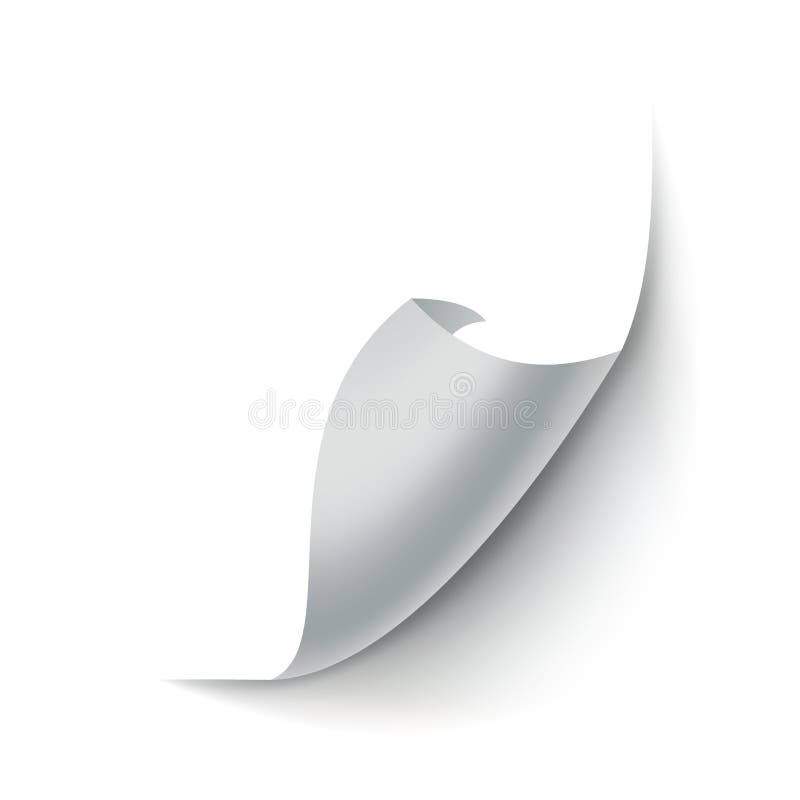 Curled Paper Corner. Curve Page Corner, Page Edge Curl and Bent Paper ...