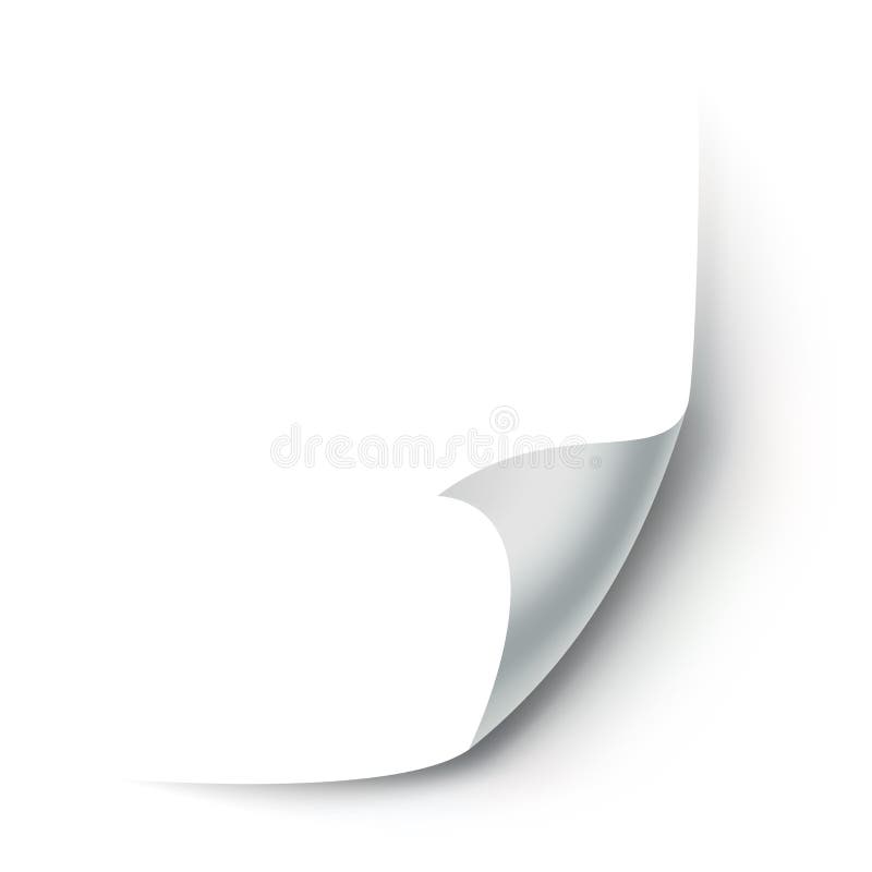 Curled Paper Corner. Curve Page Corner, Page Edge Curl and Bent Paper ...