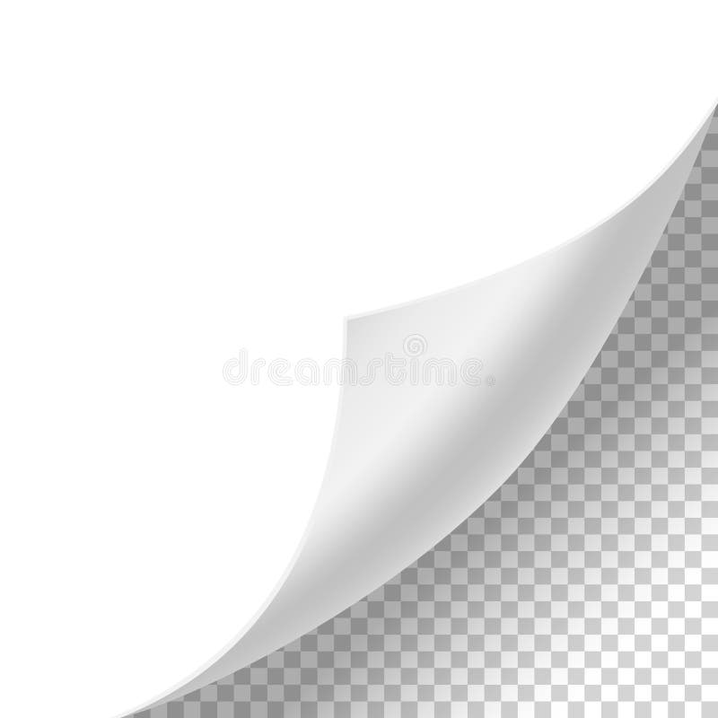 Curled Paper Corner. Curve Page Corner, Page Edge Curl and Bent Paper ...