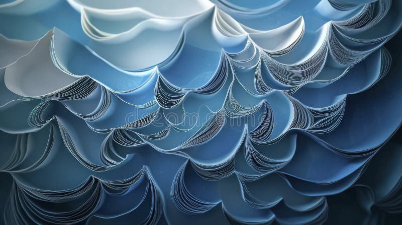 Curled Paper Ocean Waves Art Design Abstract Concept Creative Visuals ...