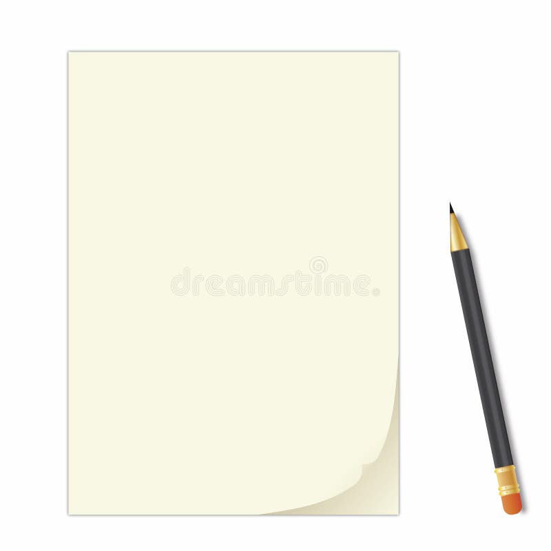 Curled Peel Notepad with Crayon Stock Vector - Illustration of notepad ...