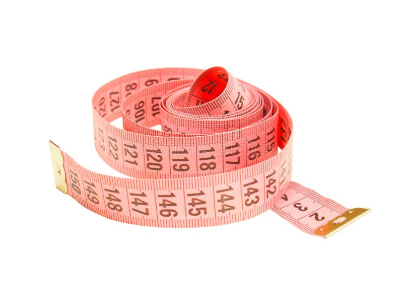 Curled pink measuring tape stock image. Image of centimeter - 23442371
