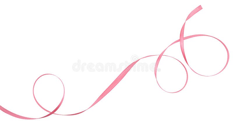Curled pink ribbon stock image. Image of scroll, string - 175671805
