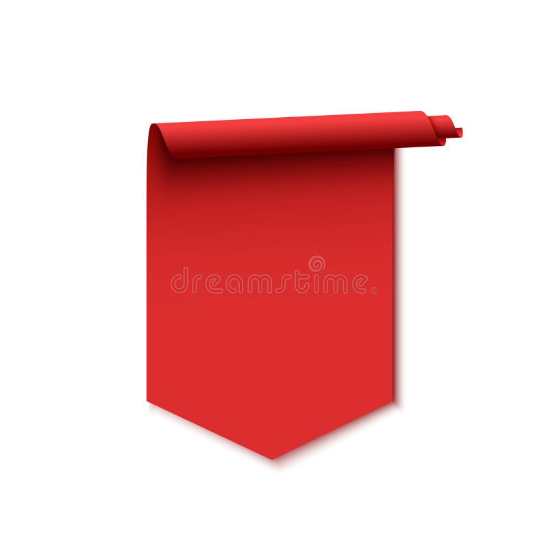 Curled Red Banner, Perfect for Promotions. Vector Stock Vector ...