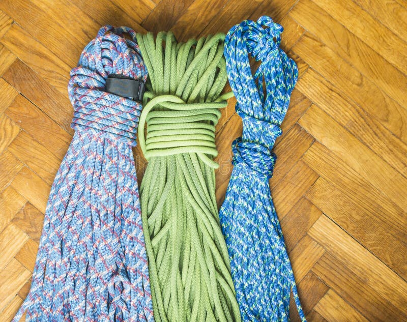 Curled rope climbing. stock photo. Image of gear, equipment - 81310742