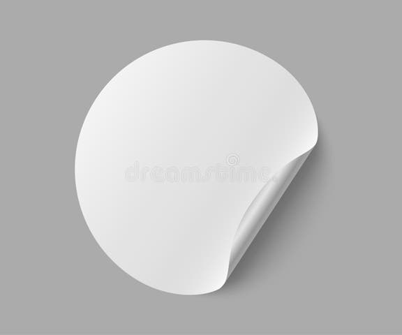 Curled Round Sticker, Paper Round Sticker with Peeling Corner and ...