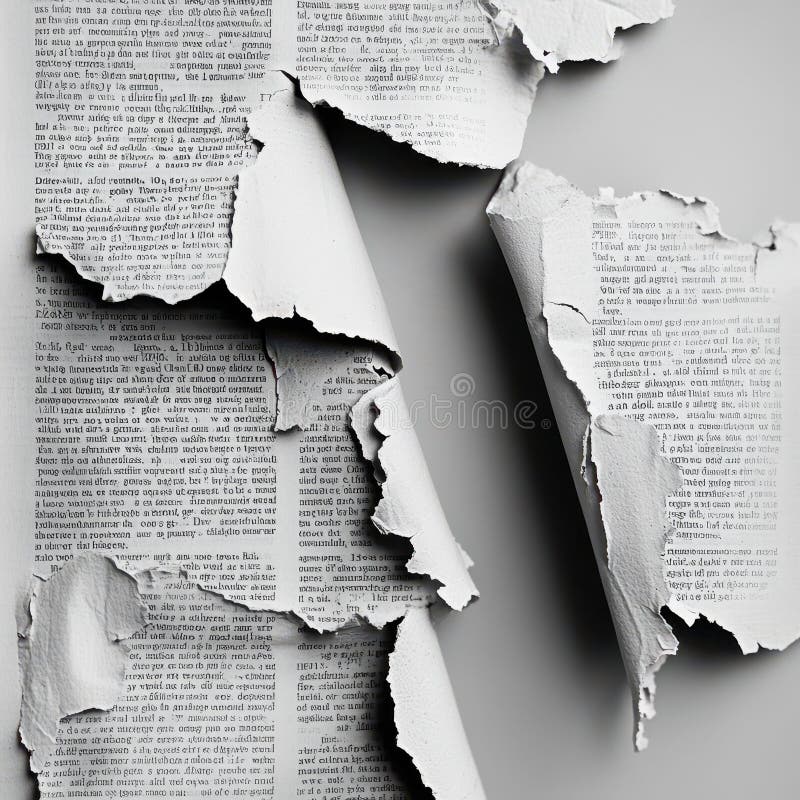 Curled and Torn Paper Sheets with Abstract Design Stock Image - Image ...